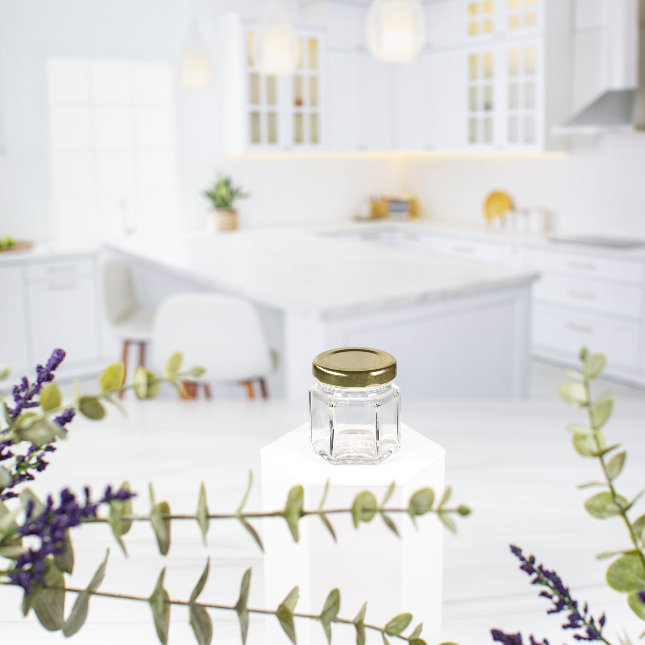 45 ml Hexagon Glass Jar with 43mm Neck – Voyageur Soap & Candle