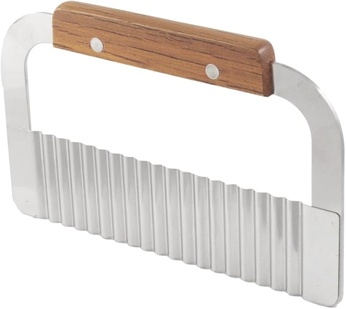 Stainless Steel Heavy Gauge Crinkle Edge Soap Cutter with Wooden Handl ...