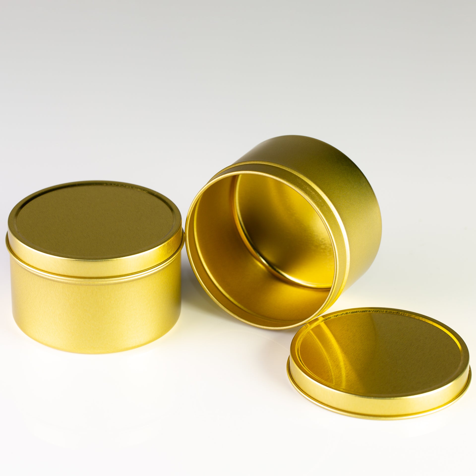 8 oz Gold Deep Metal Tin with Slip Cover Lid – Voyageur Soap & Candle